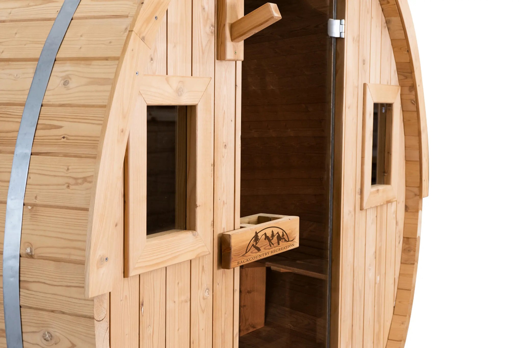 8 Ft Classic Thermowood Scenic View Barrel Sauna - 6-8 Person ...